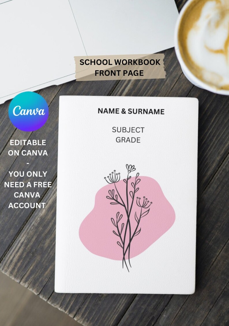 School Book Cover Template , Labels, by Grade, Printable PDF, Digital ...
