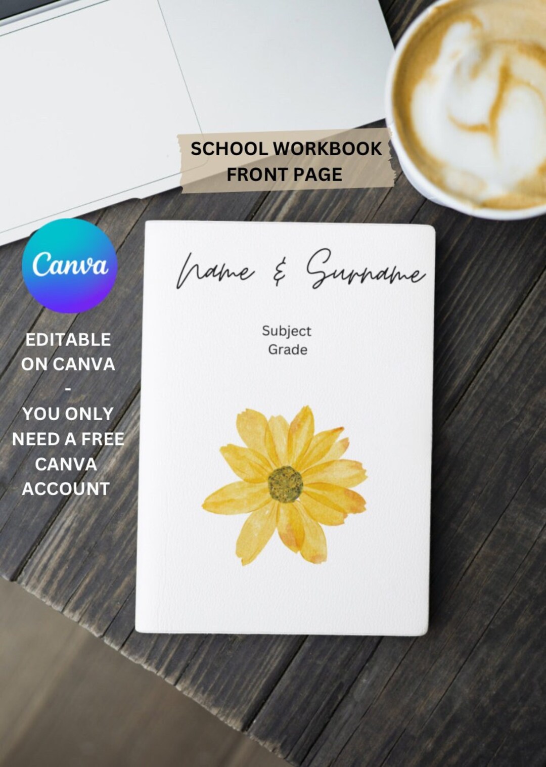 School Book Cover Template , Labels, by Grade, Printable PDF, Digital ...