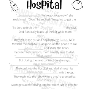 Headed to the Hospital Baby Shower Game - Etsy