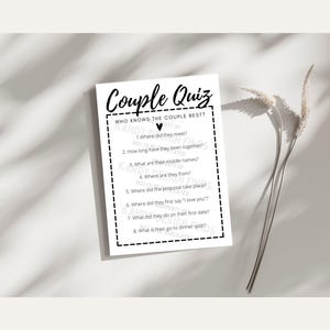 Couple Quiz Wedding Shower Game - Etsy