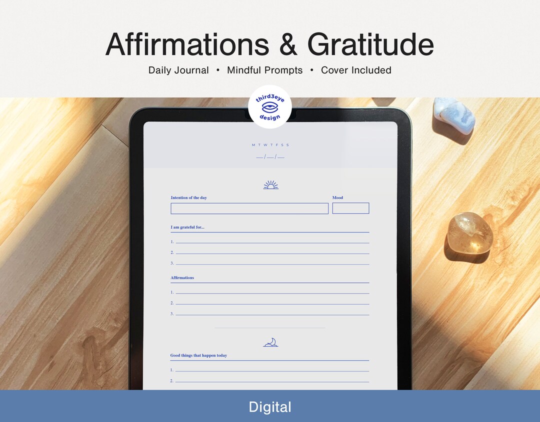 Affirmations & Gratitude Journal • Daily Reflections • Mental Health ...