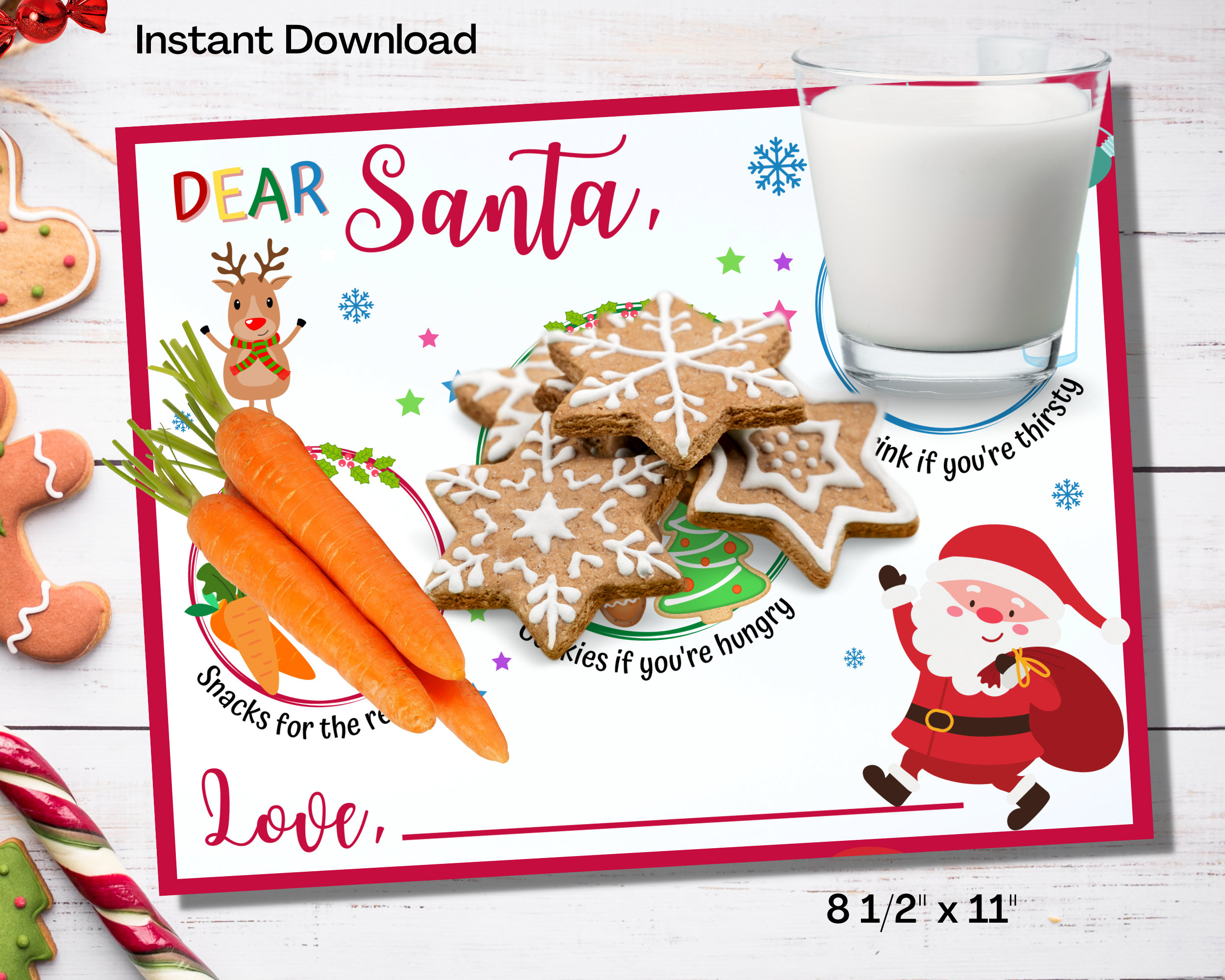 Printable Santa Placemat for Kids | Sublimation | Santa Tray | Santa ...