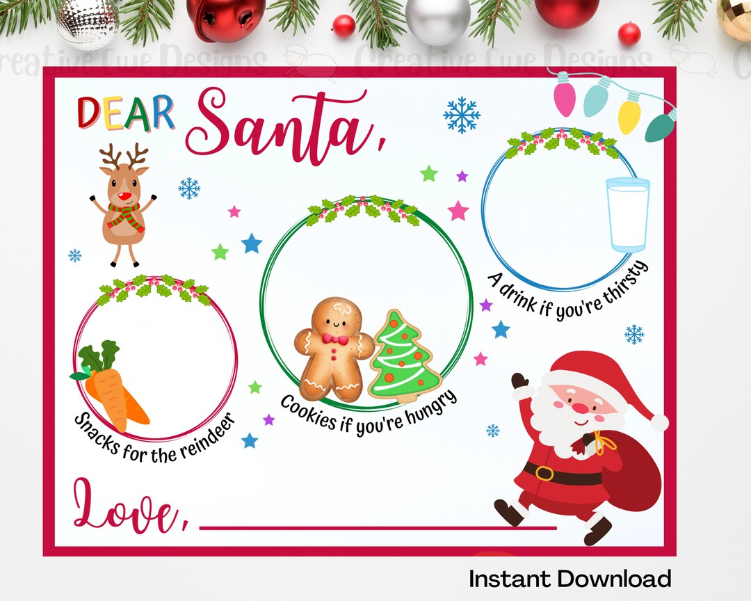 Printable Santa Placemat for Kids | Sublimation | Santa Tray | Santa ...