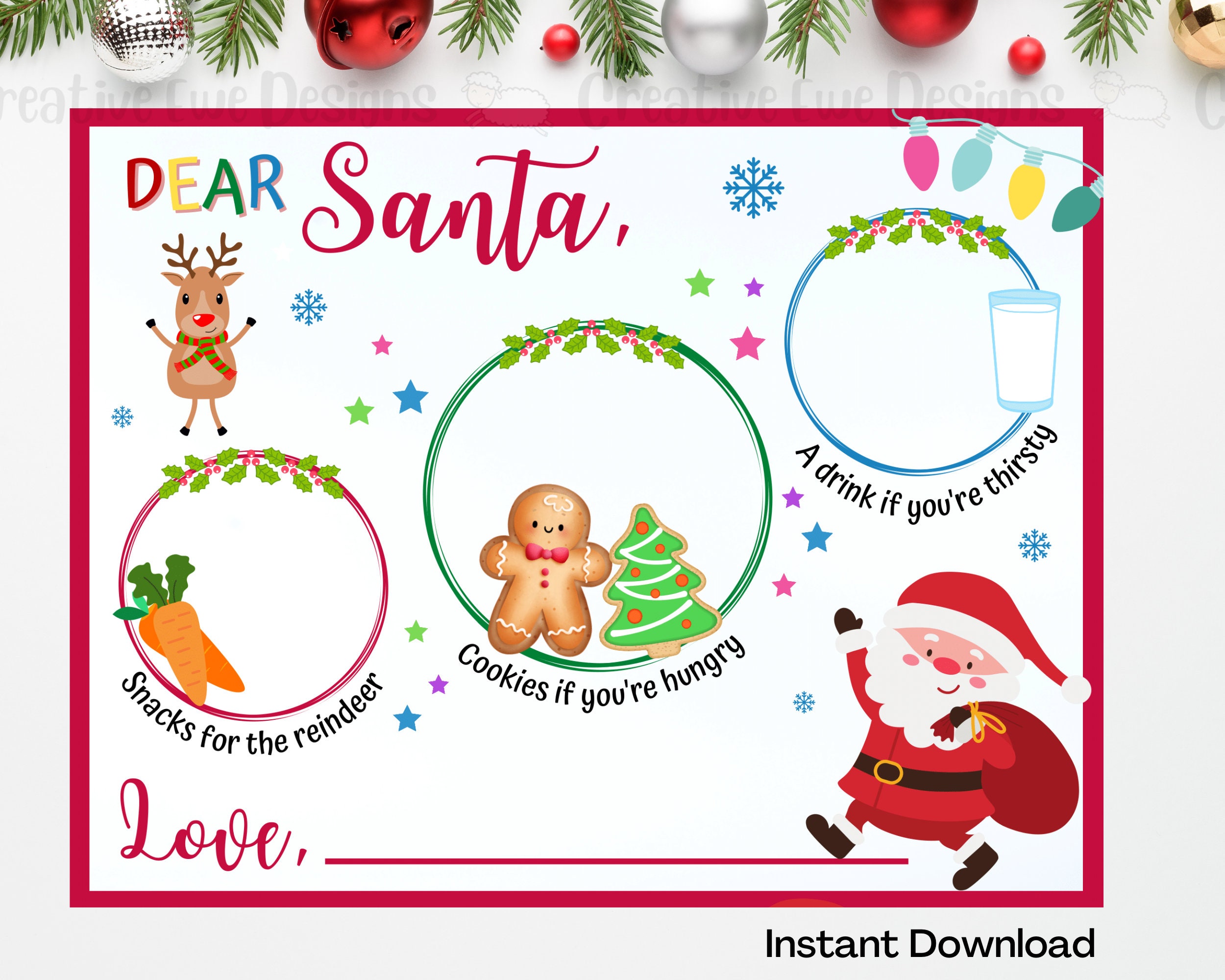 Printable Santa Placemat for Kids | Sublimation | Santa Tray | Santa ...