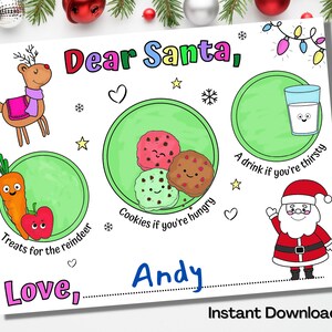 Printable Santa Placemat Coloring Page for Kids | Santa Tray | Santa ...