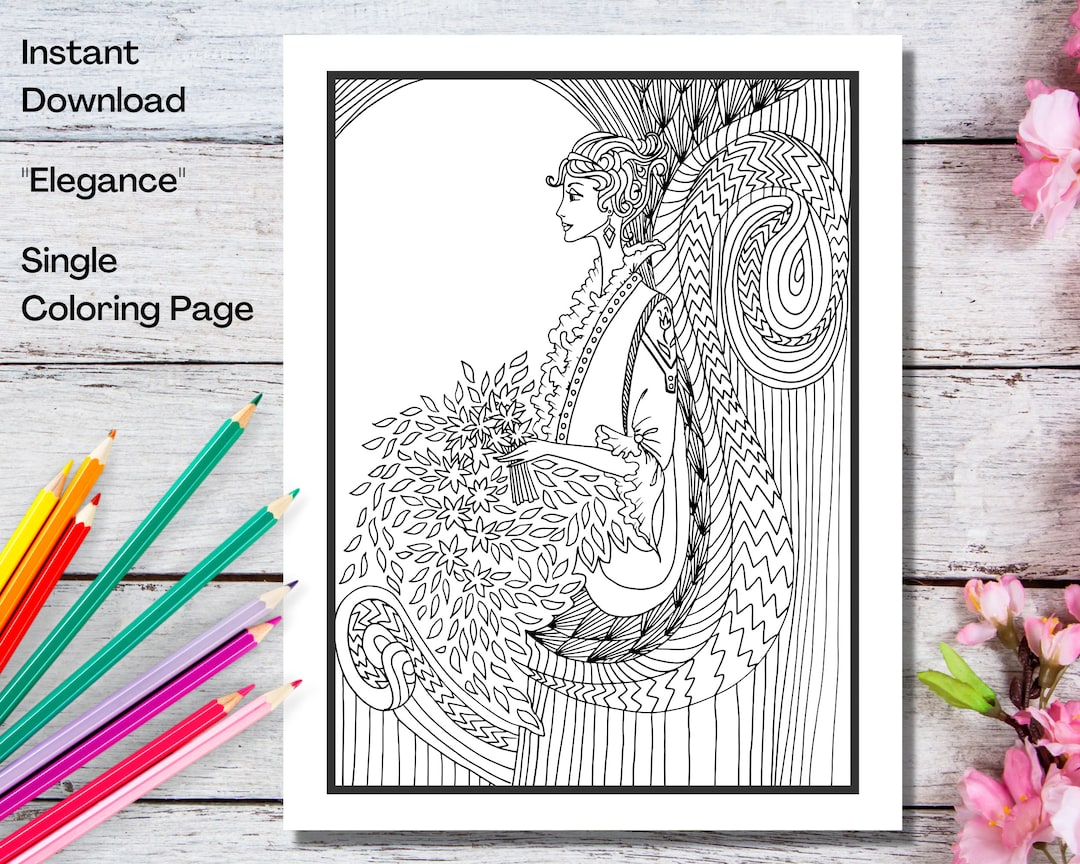 Printable Coloring Page for Adult Coloring Single Coloring Page ...