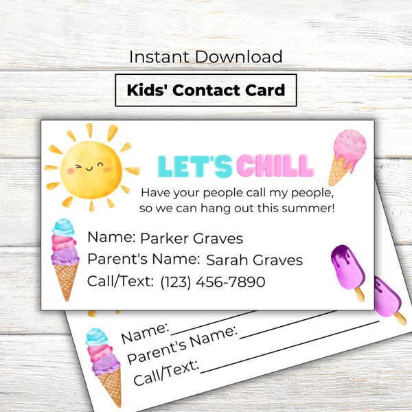 Contact Cards - Etsy