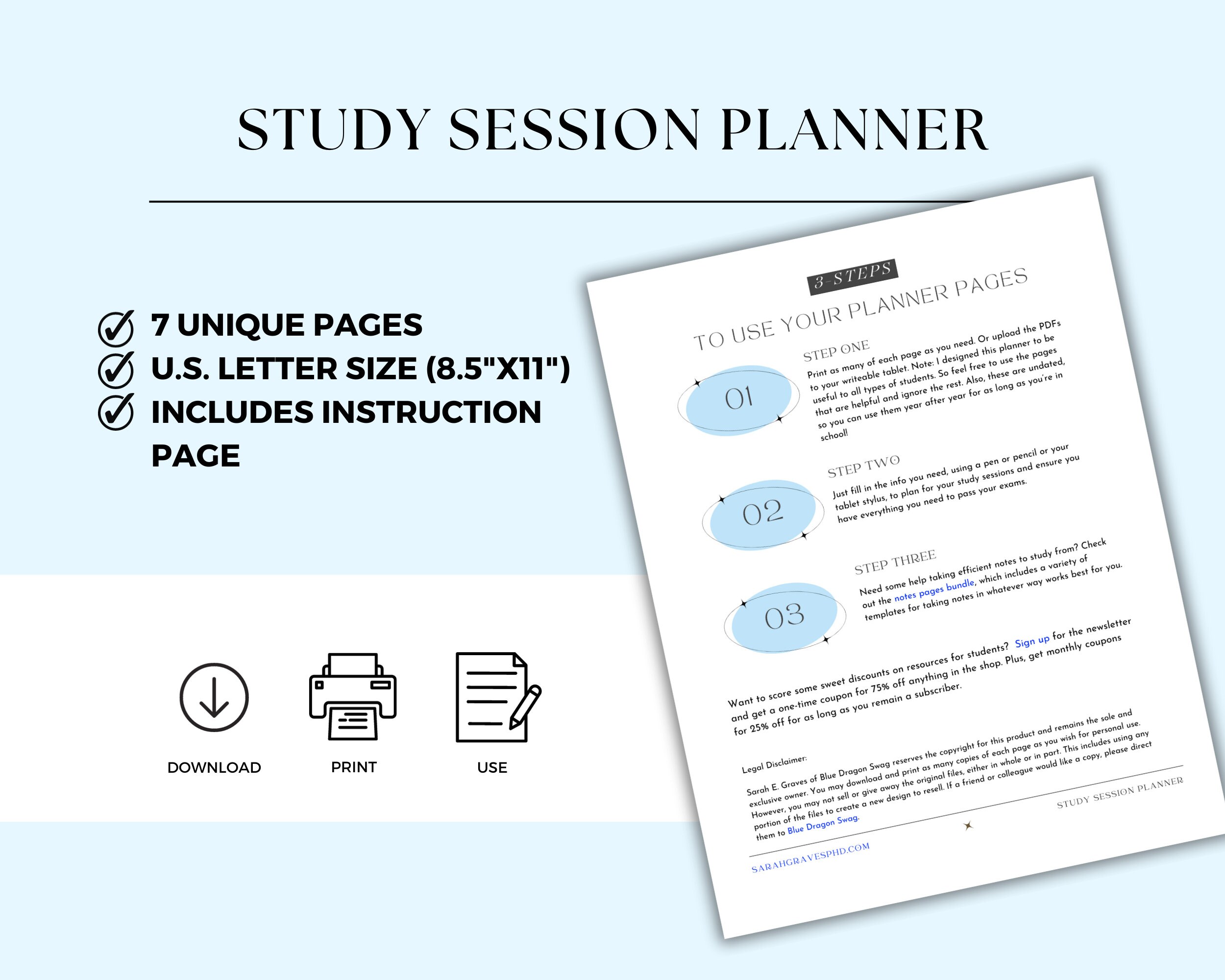 College Study Planner Group Study Session Organizer - Etsy