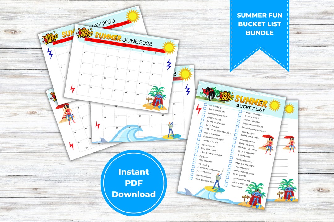 Buy Summer Bucket List Bundle Printable Summer Bucket List Printable ...