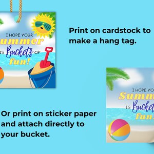Printable Buckets of Fun Gift Tags | End of School Year Gift Tags ...