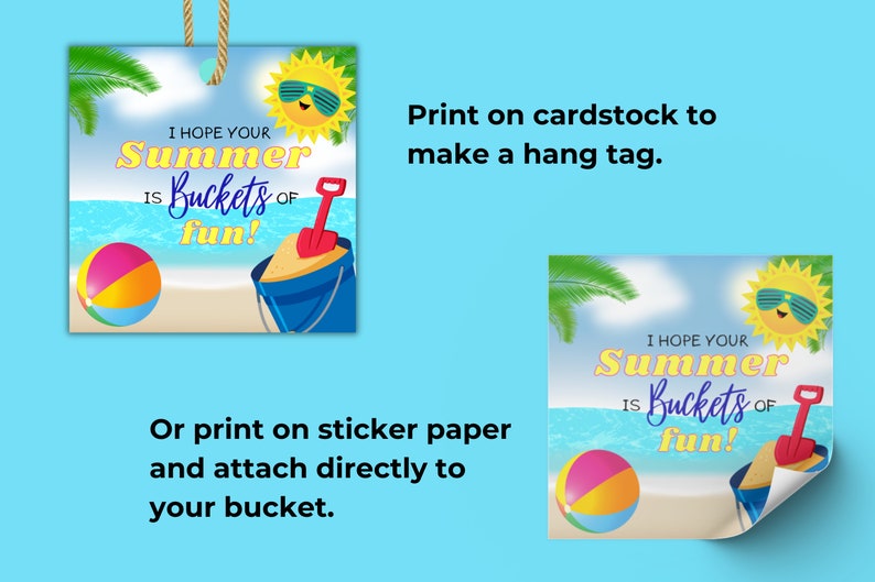Printable Buckets of Fun Gift Tags | End of School Year Gift Tags ...