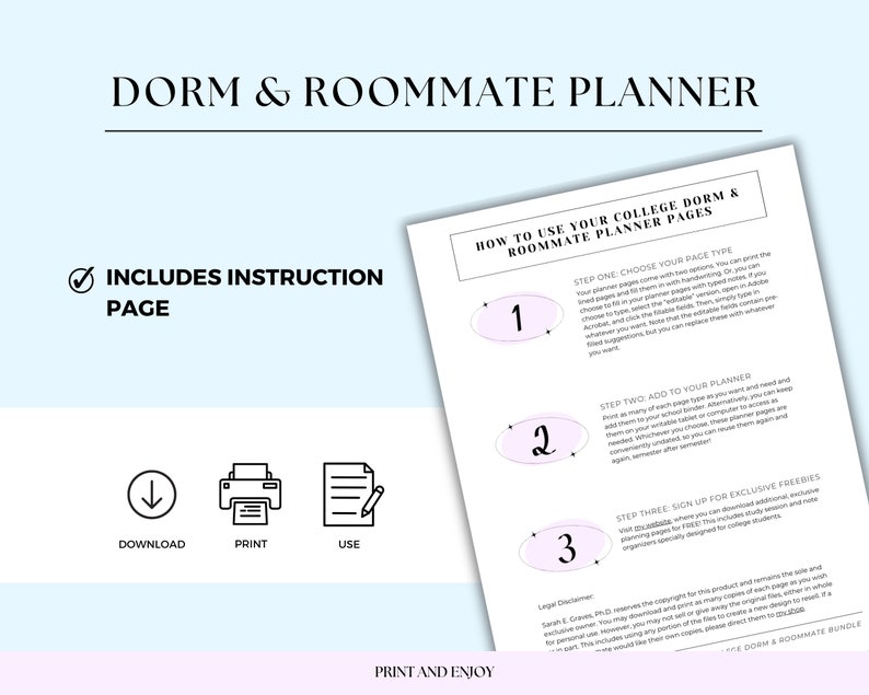 Editable College Dorm and Roommate Planning Bundle Packing List ...