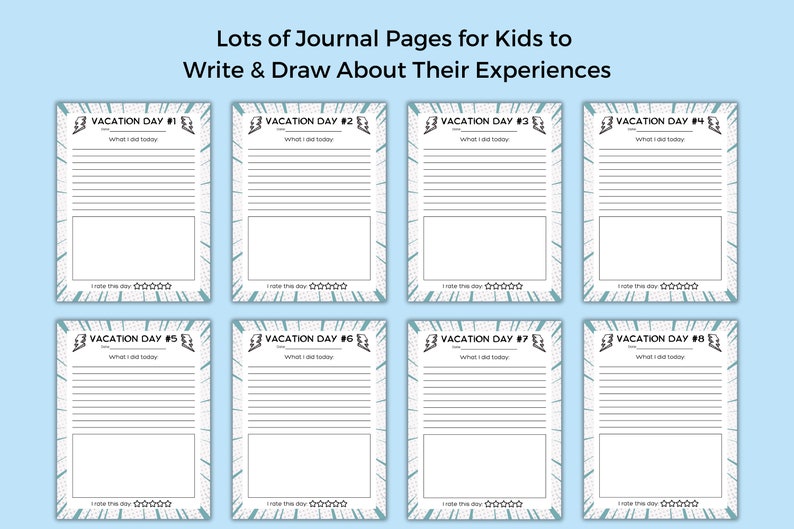 Printable Kids Travel Journal Superhero Travel Adventure Road Trip ...