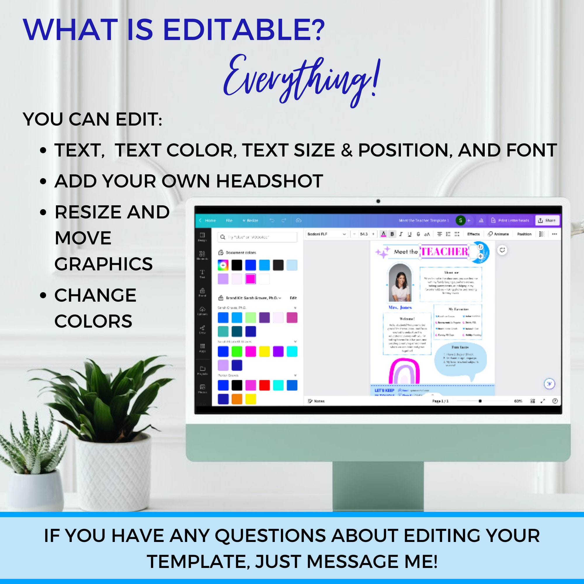 Meet the Teacher Editable Template | Fun & Colorful Boho Design | About ...