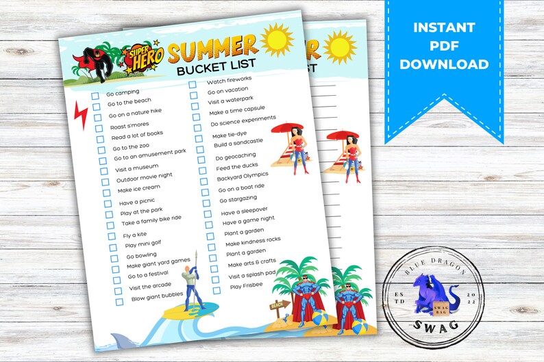 Summer Bucket List Printable | Summer Activities Checklist | Summer To ...