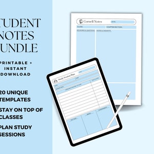 Student Notes Bundle: Cornell, Mind Map, & Exam Prep Templates (PDF ...