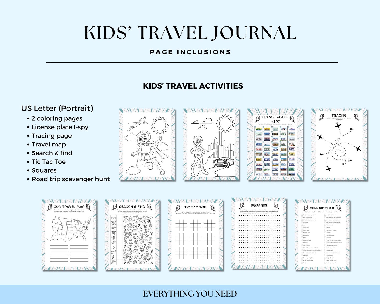 Printable Kids Travel Journal | Superhero Travel Adventure | Road Trip ...
