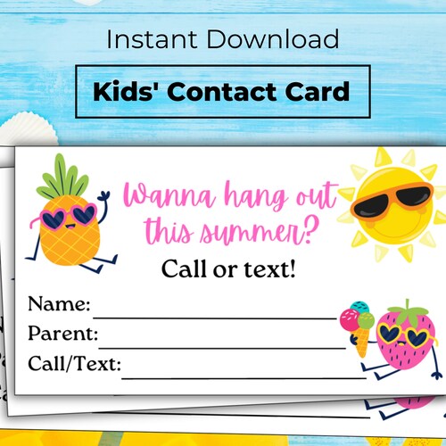 Playdate Cards Kids Calling Cards Keep in Touch Cards - Etsy
