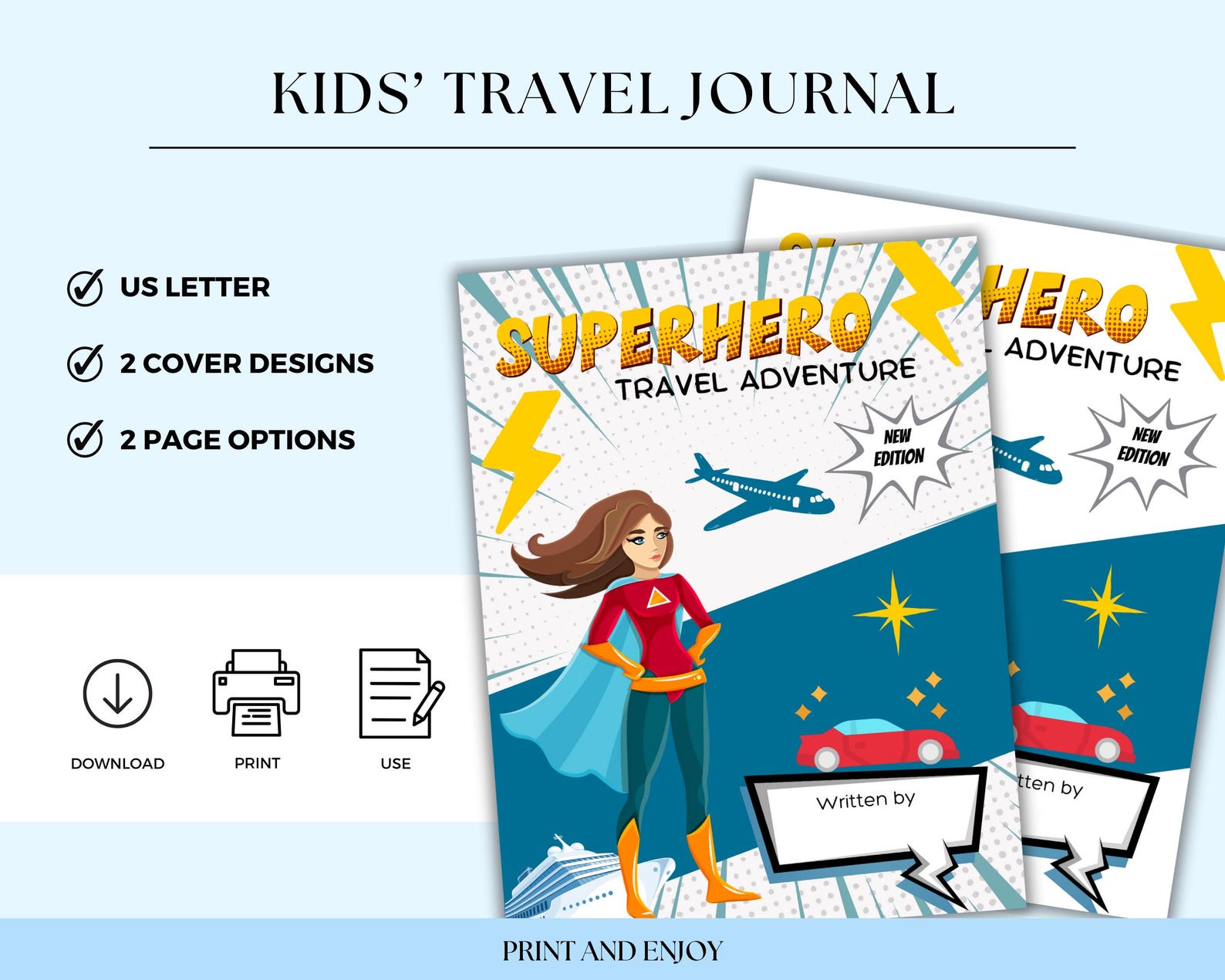 Printable Kids Travel Journal | Superhero Travel Adventure | Road Trip ...