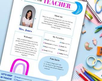 Meet the Teacher Editable Template - Etsy