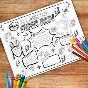 Father's Day Printable Coloring Page | Super Dad | Super Grandpa | All ...