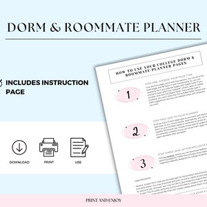 Editable College Dorm and Roommate Planning Bundle | Packing List ...