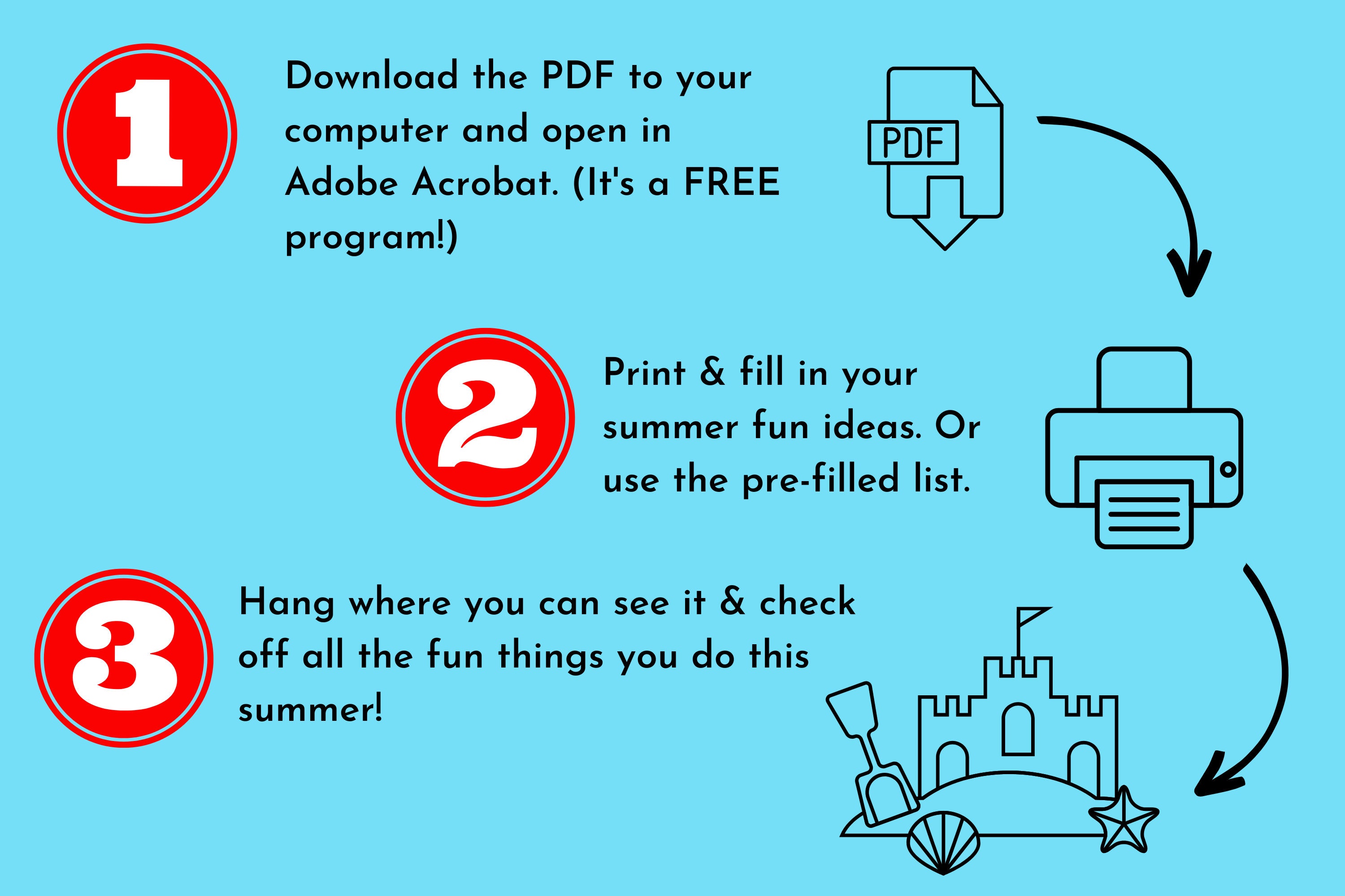 Summer Bucket List Printable | Summer Activities Checklist | Summer To ...