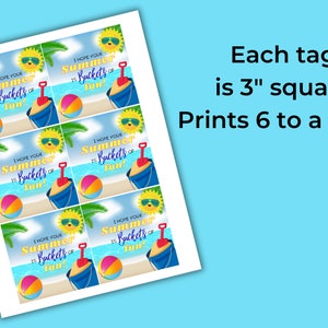 Printable Buckets of Fun Gift Tags | End of School Year Gift Tags ...