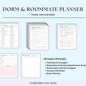 Editable College Dorm and Roommate Planning Bundle | Packing List ...