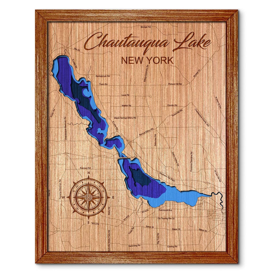 Chautauqua Lake, New York Depth Map - Any Lake, Pond, or Reservoir ...