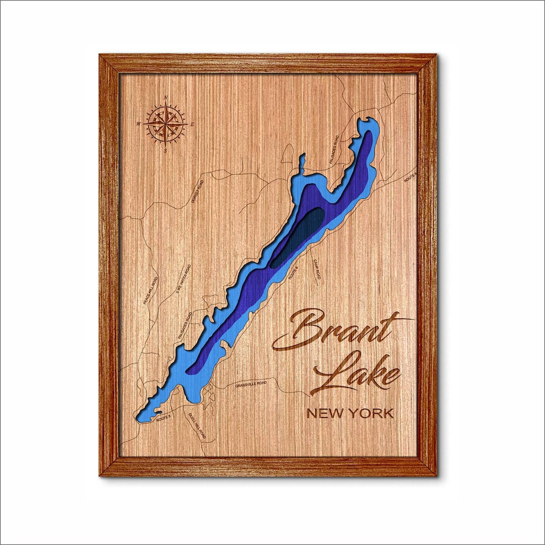 Brant Lake, New York Depth Map - Any Lake, Pond, or Reservoir, Home ...