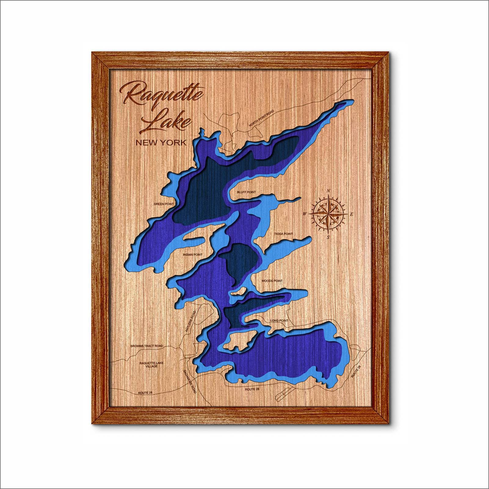 Raquette Lake 3D Topographical Map - Etsy
