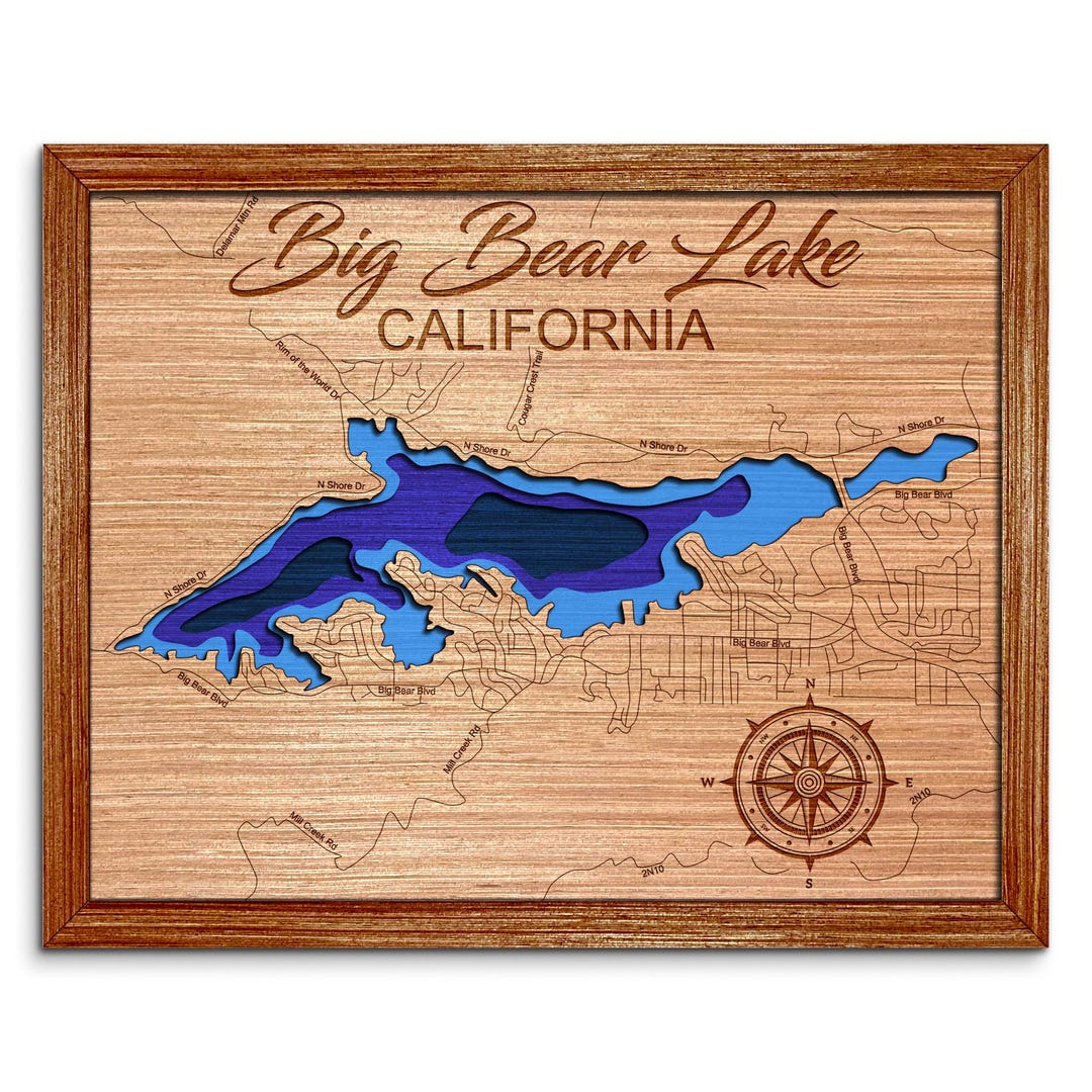 Big Bear Lake, California Depth Map - Any Lake, Pond, or Reservoir ...
