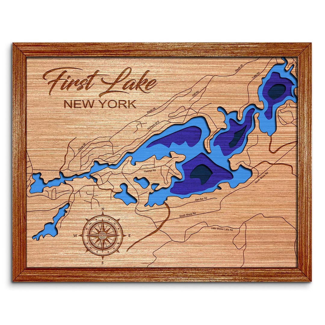 First Lake in Fulton Chain of Lakes, New York Depth Map - Any Lake ...