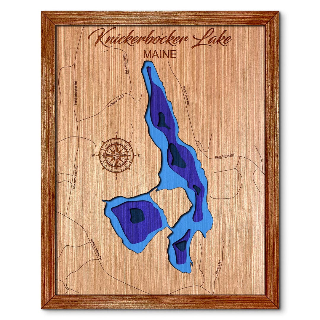 Knickerbocker Lake, Maine Depth Map - Any Lake, Pond, or Reservoir ...