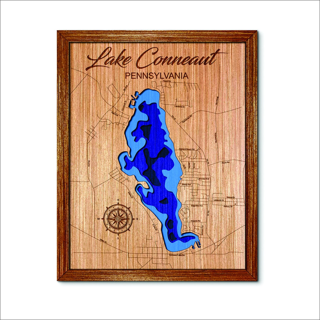 Lake Conneaut, Pennsylvania Depth Map - Any Lake, Pond, or Reservoir ...
