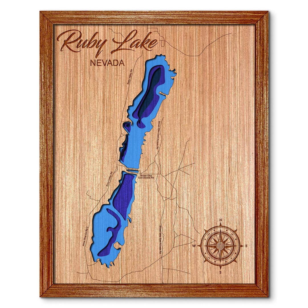 Ruby Lake, Nevada Depth Map - Any Lake, Pond, or Reservoir - Unique ...