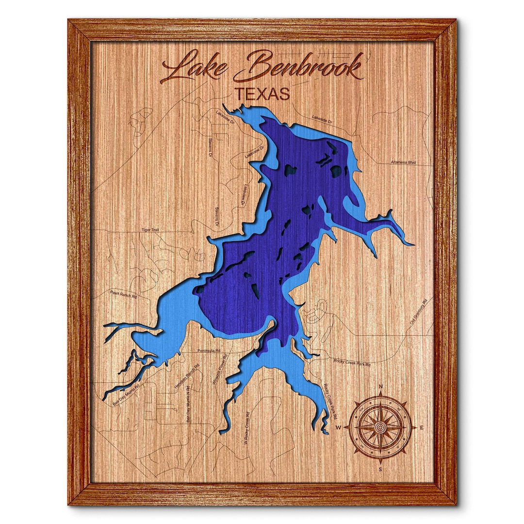 Lake Benbrook, Texas Depth Map - Any Lake, Pond, or Reservoir, Home ...