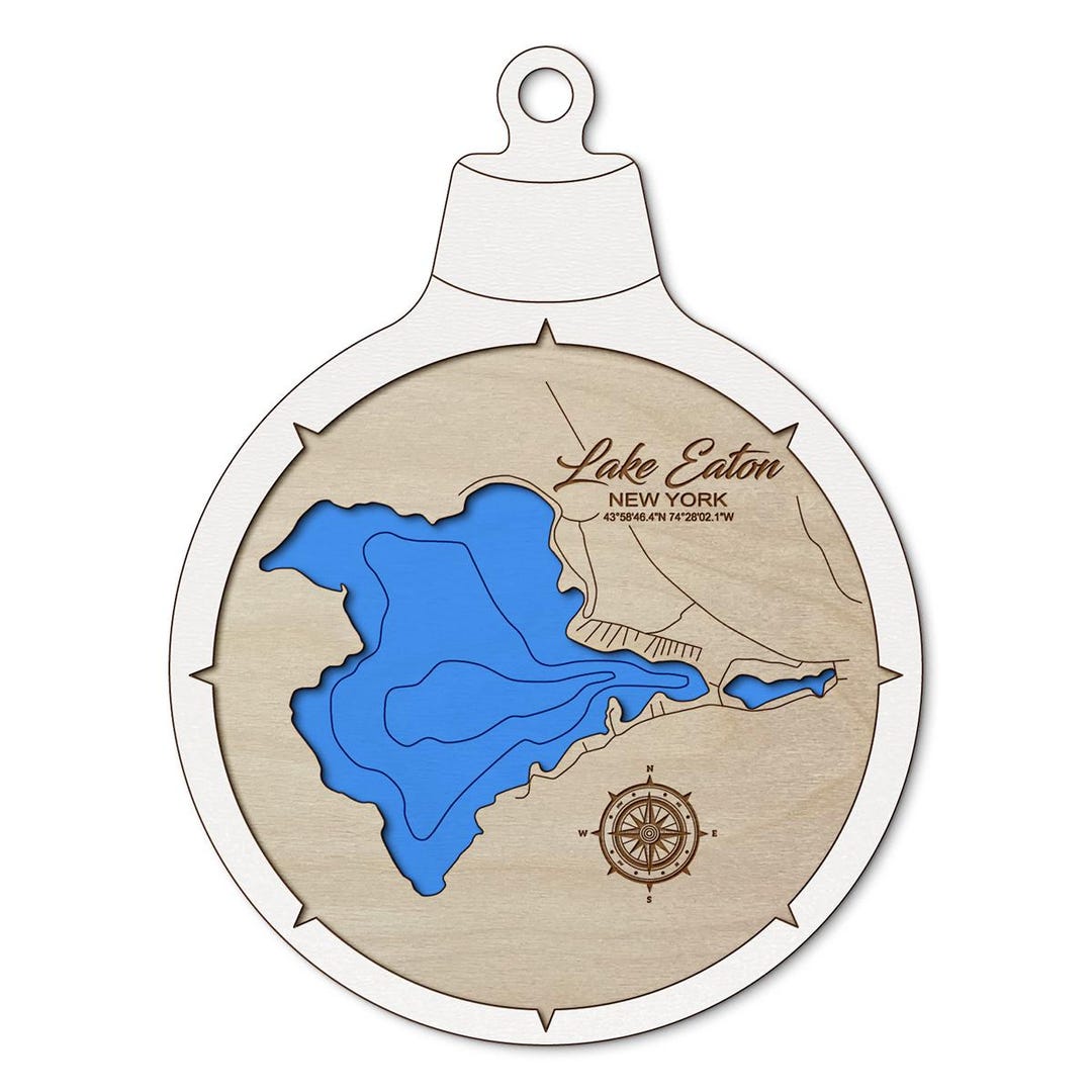 Lake Eaton(hamilton) NY Wooden Lake 3D Layered Ornament, Handmade in ...