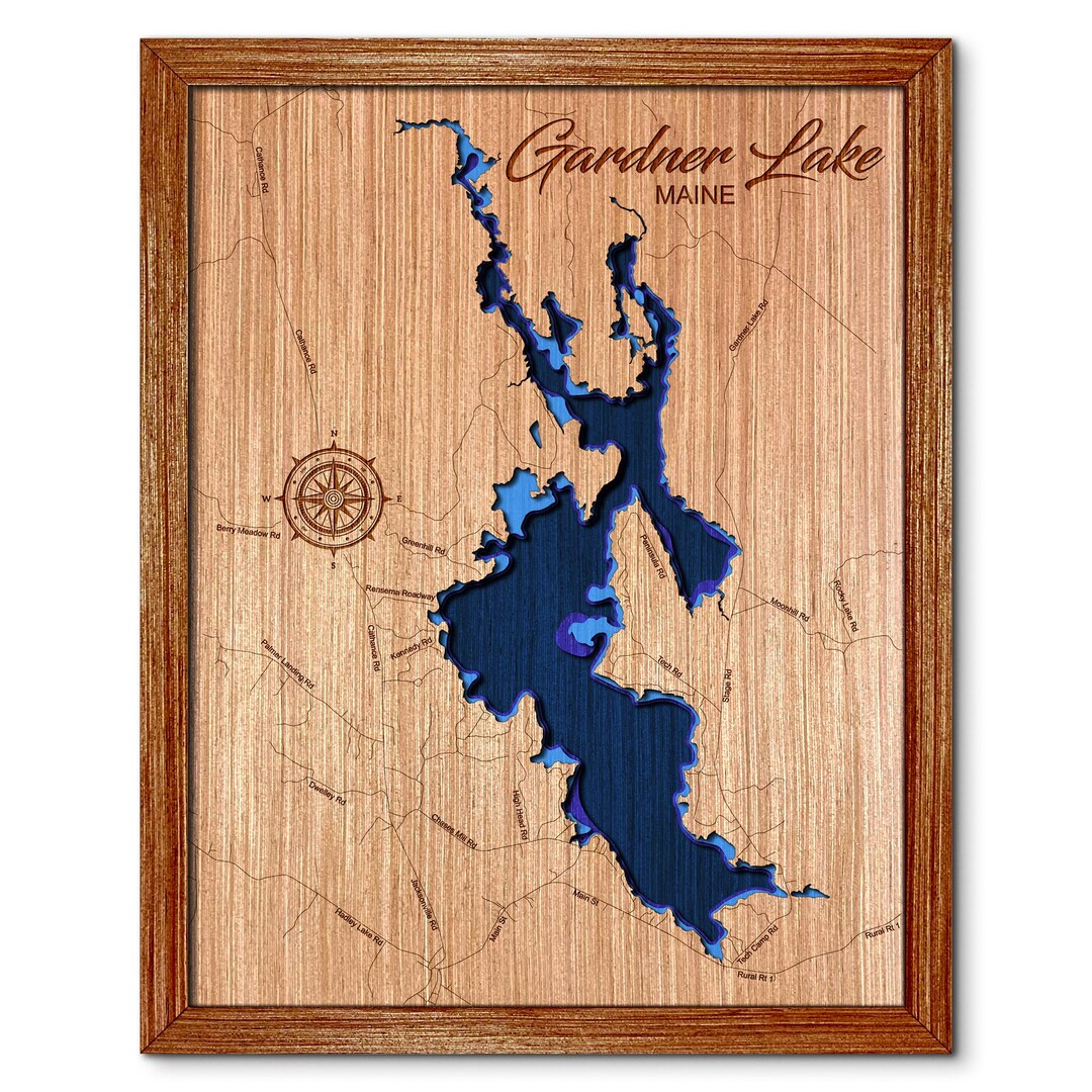 Gardner Lake, Maine Depth Map - Any Lake, Pond, or Reservoir, Home ...