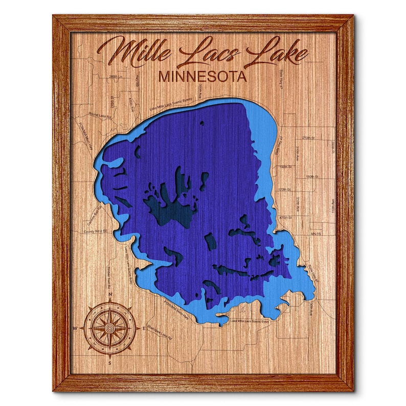 Mille Lacs Lake, Minnesota Depth Map - Any Lake, Pond, or Reservoir ...