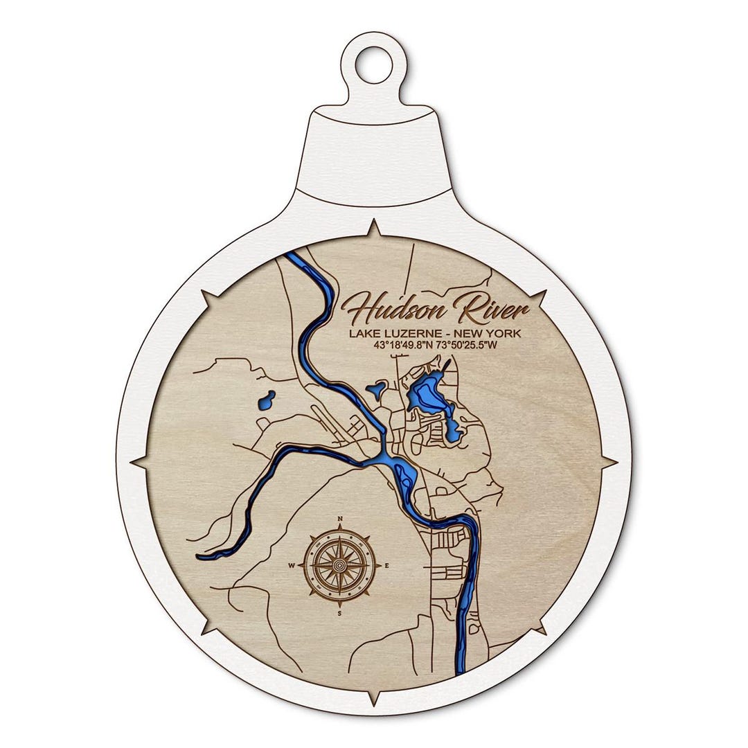 Hudson River-lake Luzerne NY Wooden Lake 3D Layered Ornament, Handmade ...