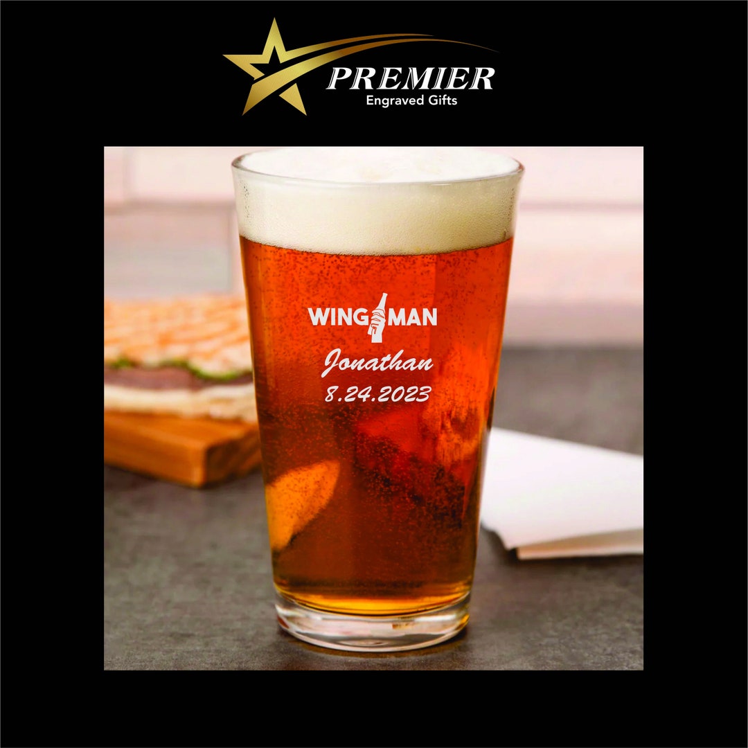 Custom Wingman Pint Glass. Laser Engraved. Great for Wedding - Etsy