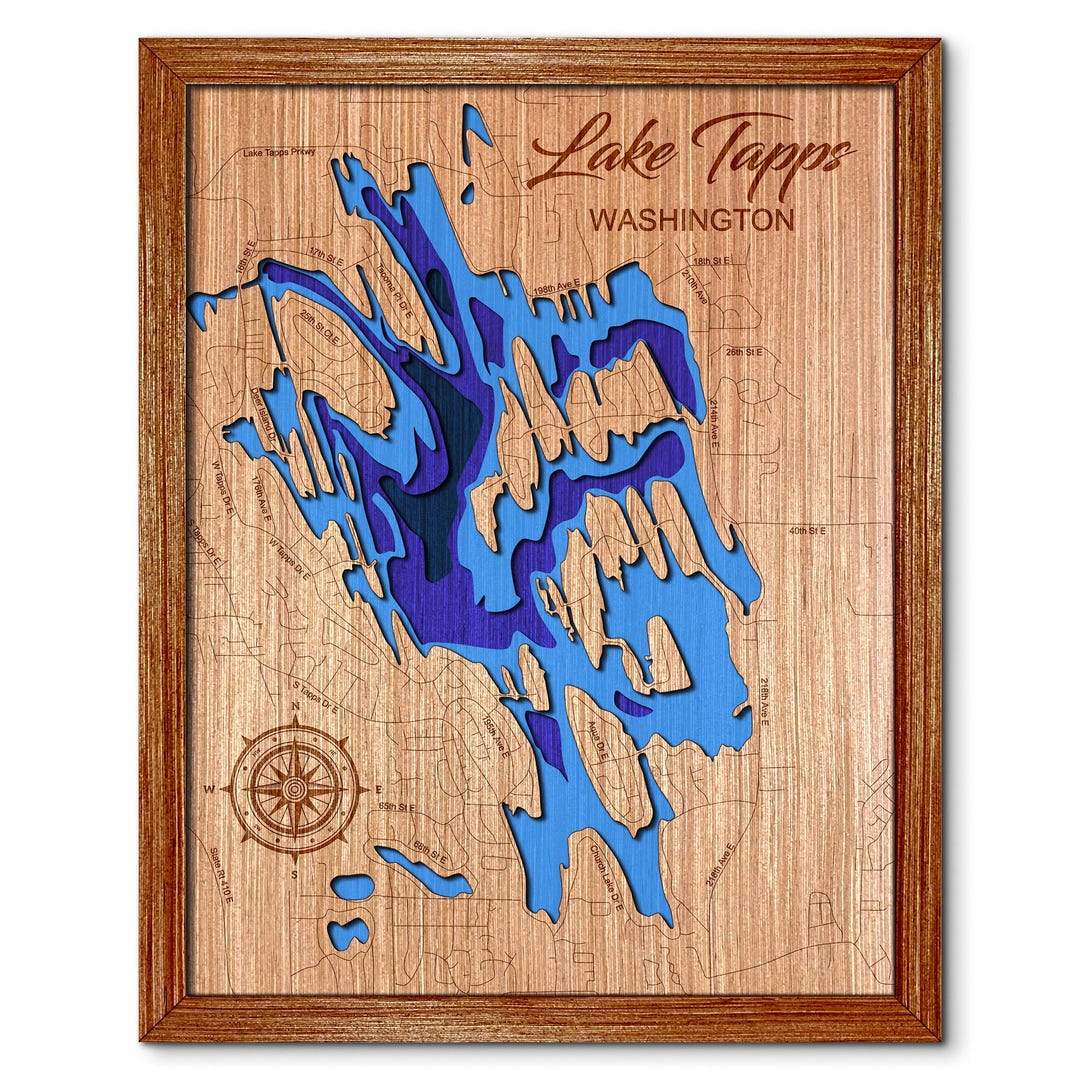Lake Tapps, Washington Depth Map - Any Lake, Pond, or Reservoir, Home ...
