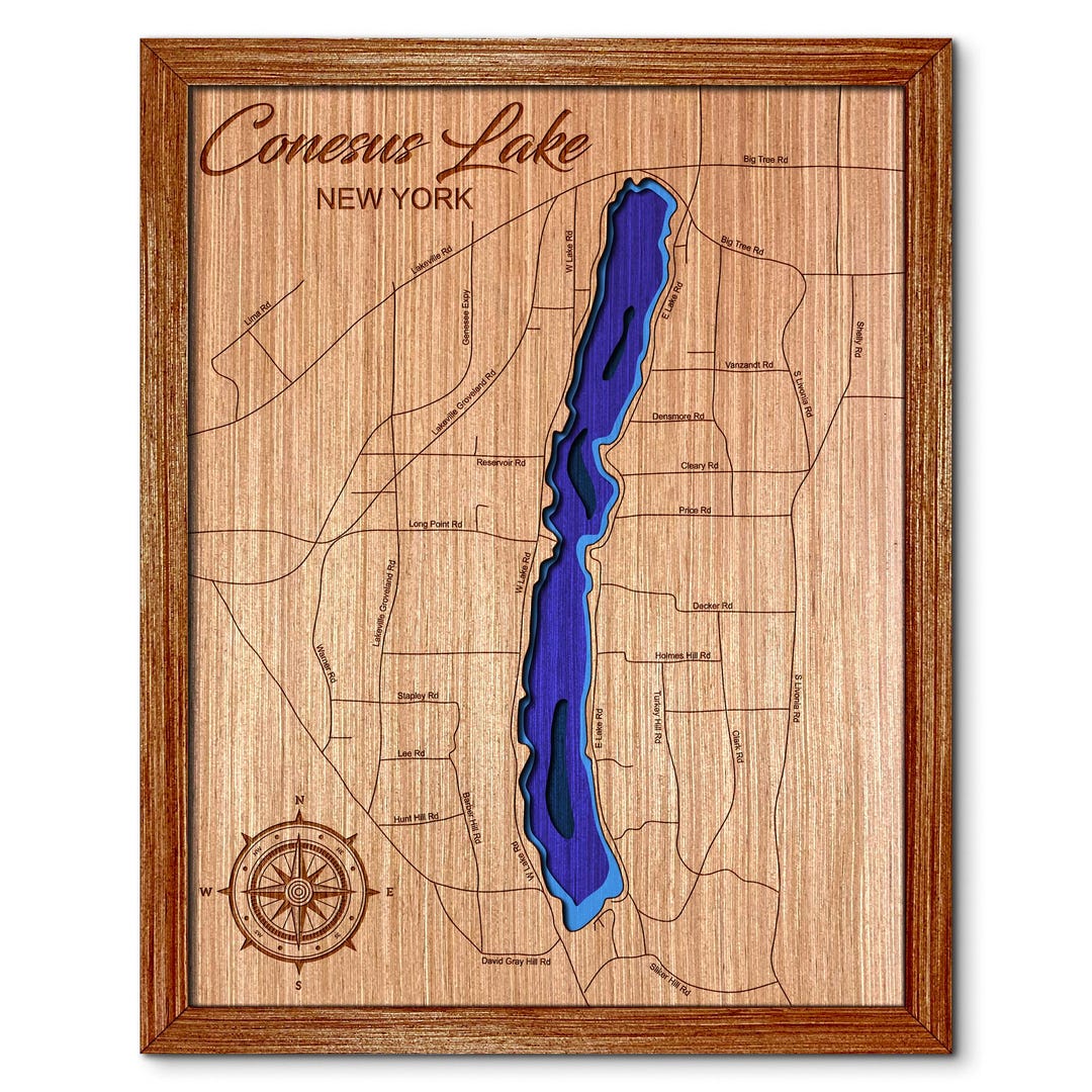 Conesus Lake, New York Depth Map - Any Lake, Pond, or Reservoir, Home ...