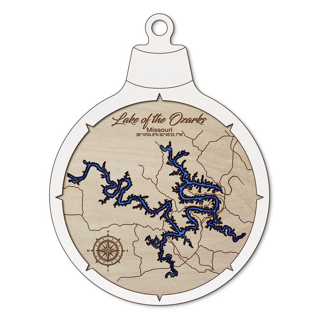 Lake of the Ozarks, MO Wooden Lake 3D Layered Ornament, Handmade in the ...