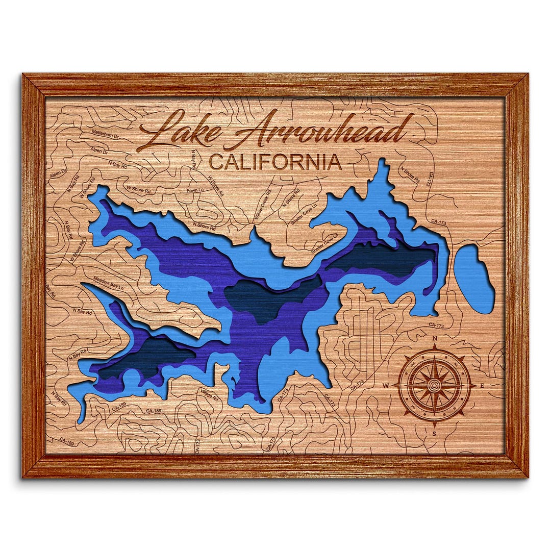 Lake Arrowhead, California Depth Map - Any Lake, Pond, or Reservoir ...