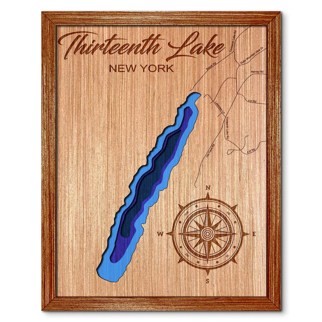 Thirteenth Lake, New York Depth Map - Any Lake, Pond, or Reservoir ...