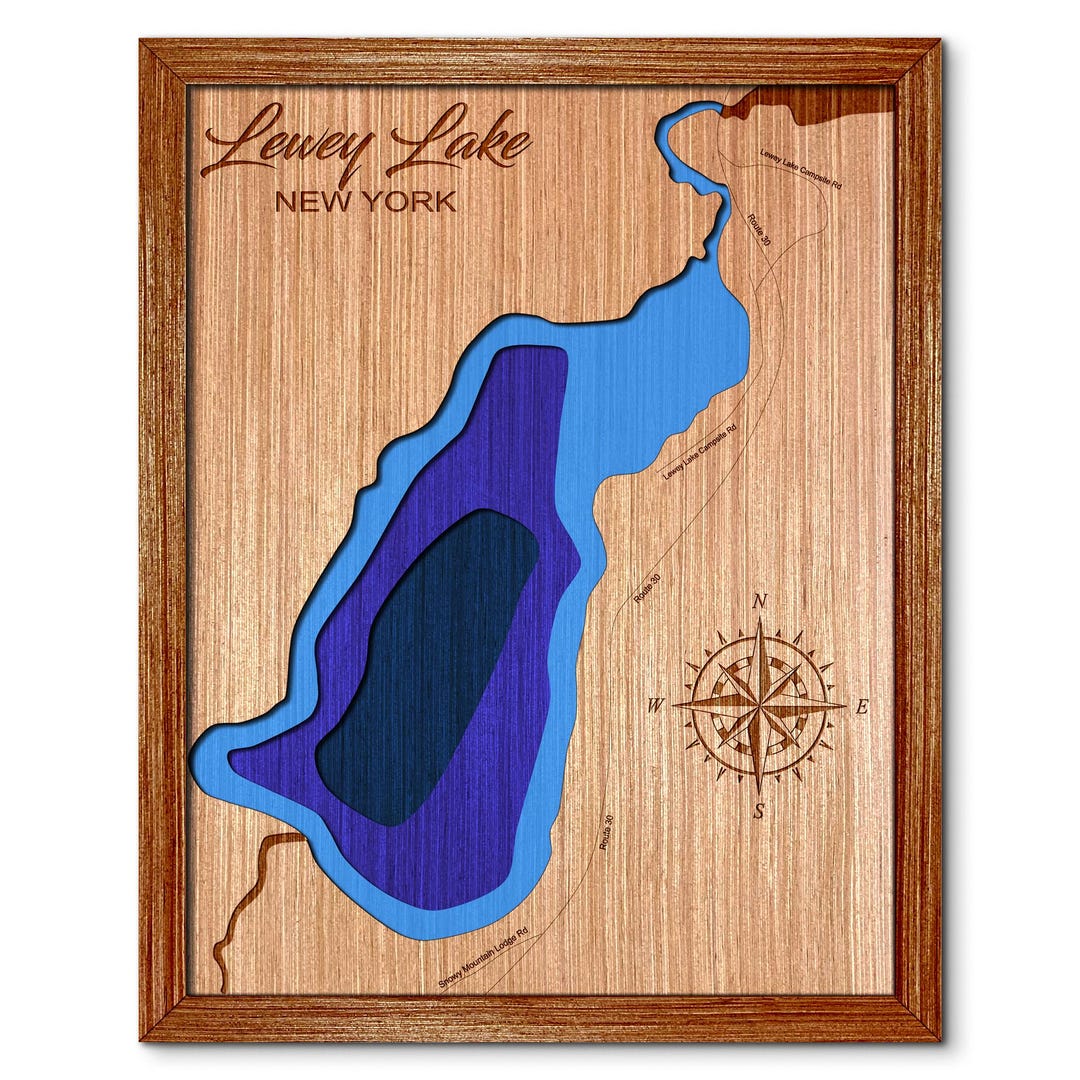 Lewey Lake, New York Depth Map - Any Lake, Pond, or Reservoir, Home ...