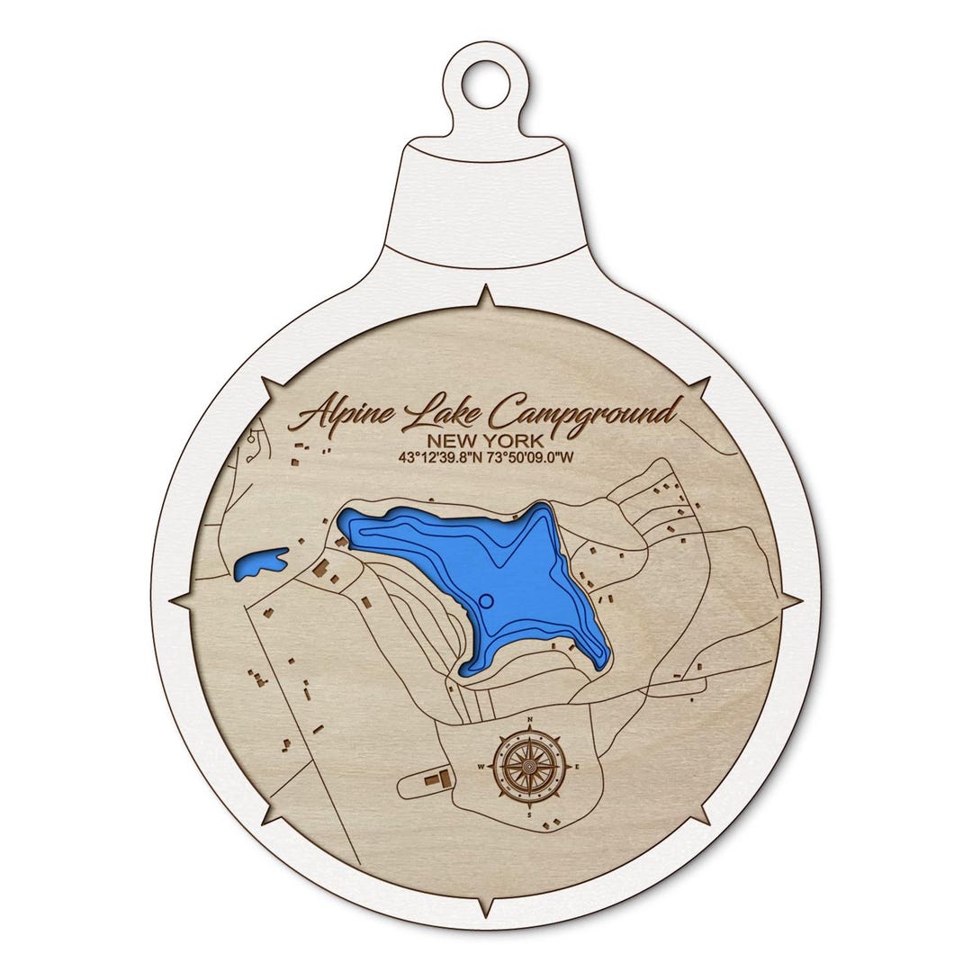 Alpine Lake Campground New York Wooden Lake 3D Layered Ornament ...